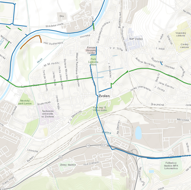 Cyklomapa Bratislava - cyklistické mapy + Košice 🚲